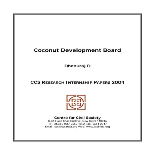 Coconut Development Board | PDF