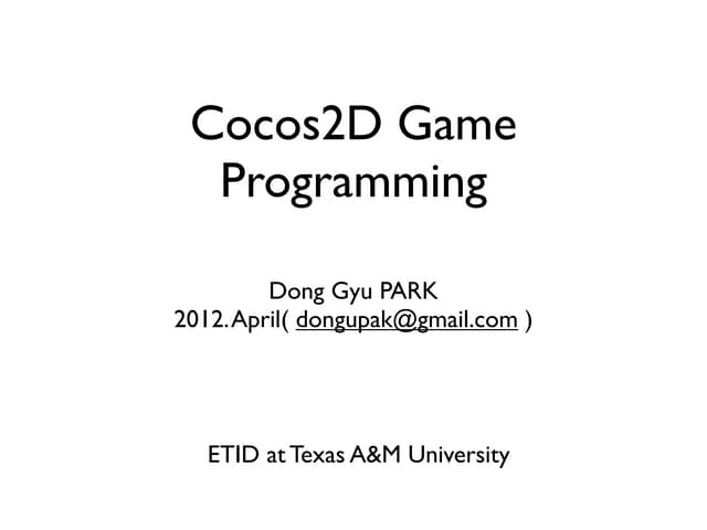 Cocos2d Game Programming 1 Ppt 7009