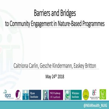 Barriers and Bridges to Community Engagement in Nature-Based Programs ...