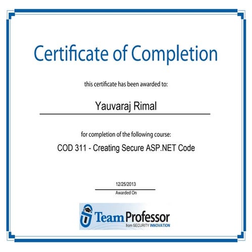 Cod 311 creating secure asp.net code | PPT