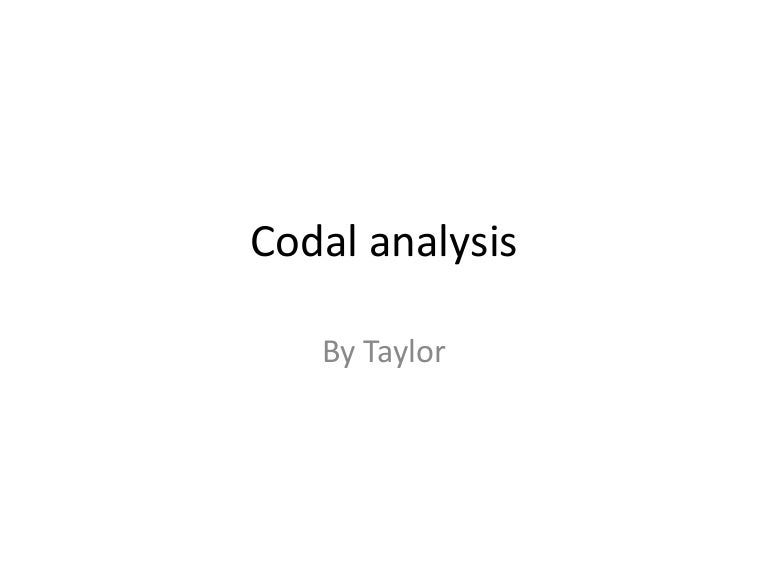 Codal analysis