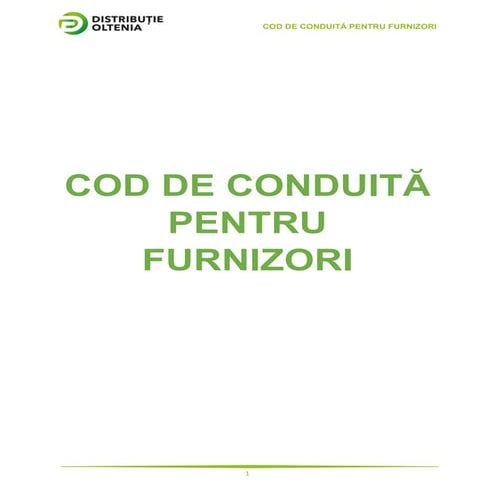 Codul de conduita pentru furnizori | PDF