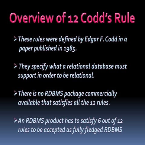 Codd rules | PPTX