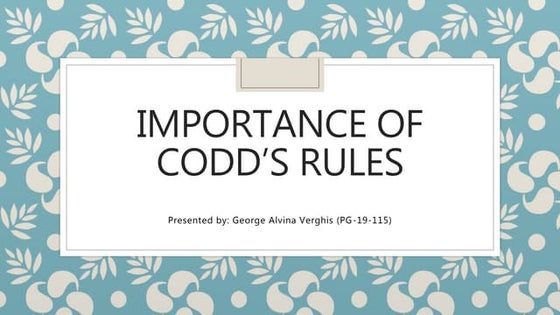 Codd rules | PDF