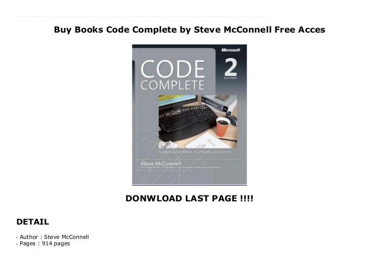 Buy Books Code Complete by Steve McConnell Free Acces