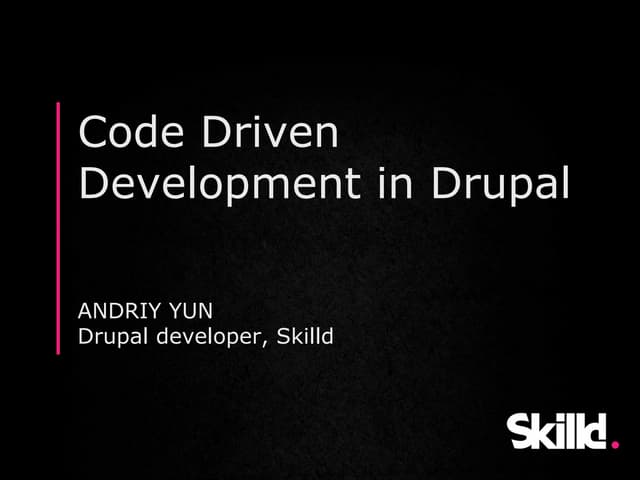 Code Driven Development In Drupal Pdf Web Development Internet