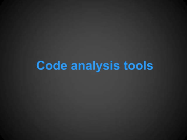 Code Analysis Tools For Php Pptx Programming Languages Computing 5240