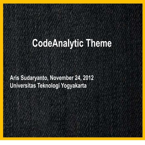 Code analytic presentation design | PPTX