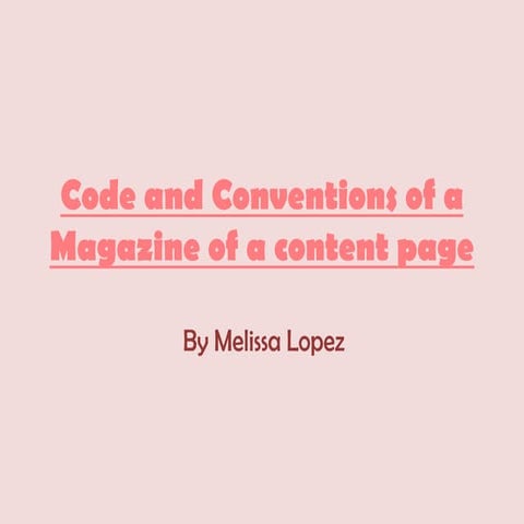 contents page codes and conventions | PPTX