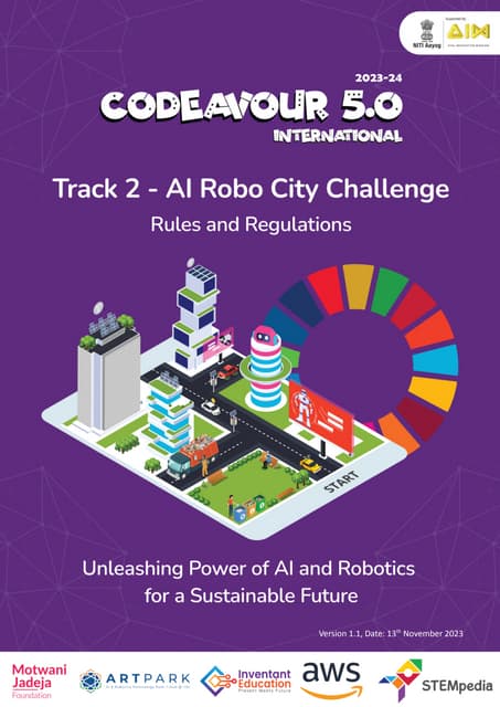 Codeavour 50 International Track 2 Ai Robo City Challenge Rules And Guidelines Pdf