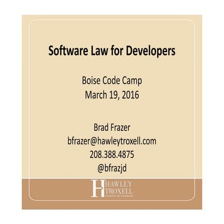Software Law for Developers | PDF