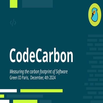 Green IO Conference at apidays Paris 2024 - Track your ML and AI C02 Emissions with Code Carbon ...