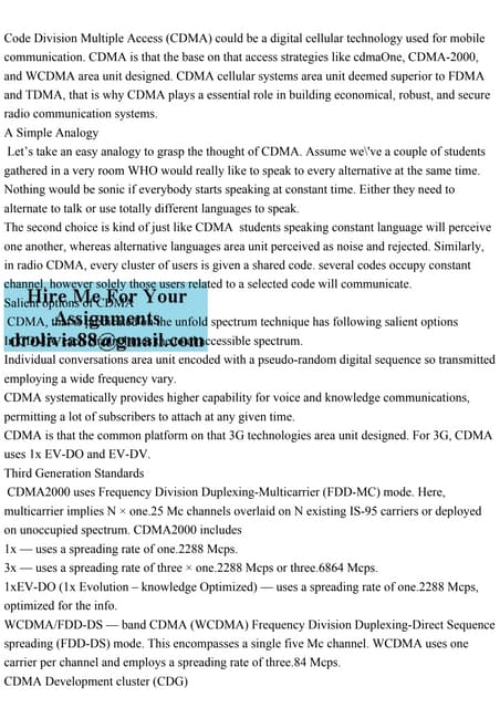 TDMA, FDMA, and CDMA | PPTX