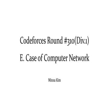 Codeforces round #310 Div.1 E. Case of Computer Network | PPTX
