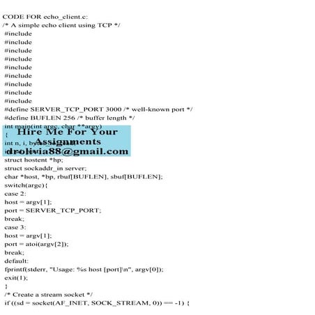 Code For Echoclientc A Simple Echo Client Using Tcp Incpdf 2414