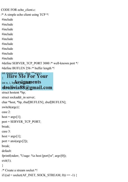 Code For Echoclientc A Simple Echo Client Using Tcp Incpdf 2414