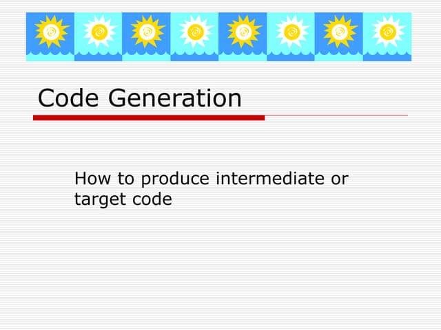 Code Generation Phase Compiler Designppt