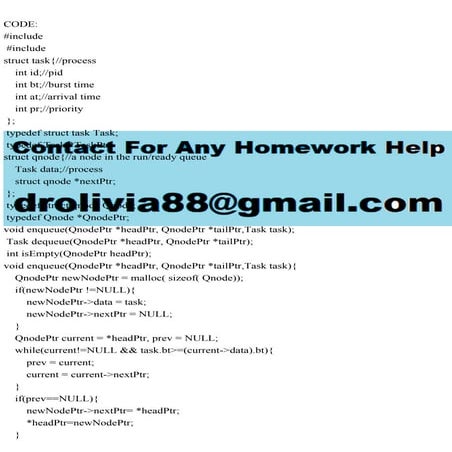 CODE#include stdlib.h #include stdio.hstruct task{proce.pdf | Programming Languages | Computing