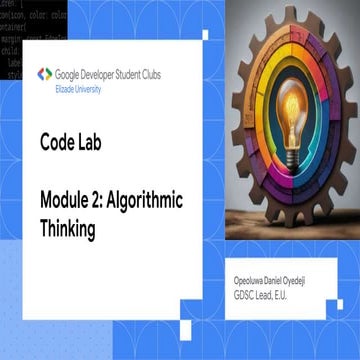 Code Lab Module2 (GDSC Elizade University) | PPT