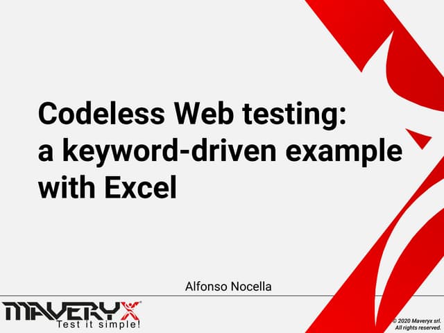 Codeless Web testing: a keyword-driven example with Excel | PPT Codeless Web testing: a keyword-driven example with Excel | PPT