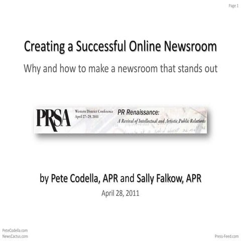 Creating a Successful Online Newsroom with Pete Codella and Sally ...