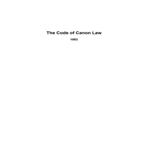 Code of canon law 1983 | PDF