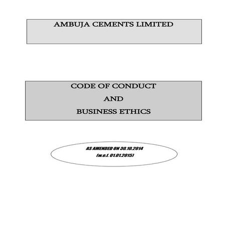 Code of conduct and Business Ethics | PDF