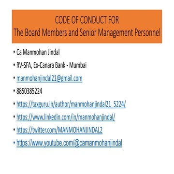 CODE OF CONDUCT FOR BOARD AND SENIOR MANAGEMENT | PDF