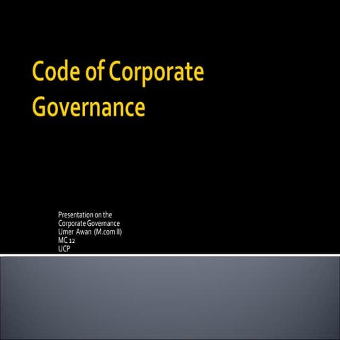 Code of corporate governance | PPT