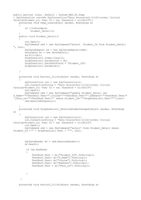 Fetch data from form | PDF | Databases | Computer Software and Applications