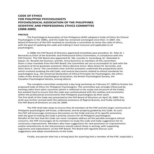 Bps code of ethics | PDF