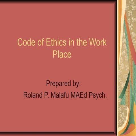 Code of ethics | PPT