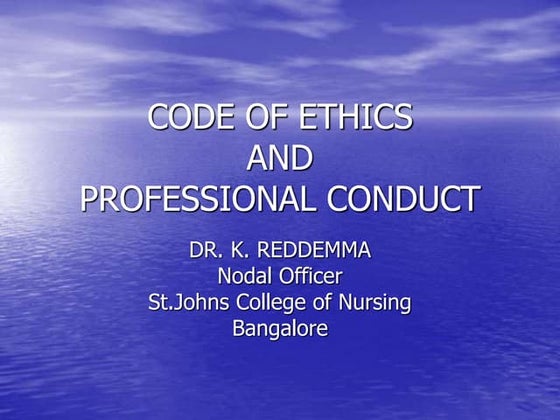 Code of ethics and Code of Professional Conduct | PPTX | Parenting ...