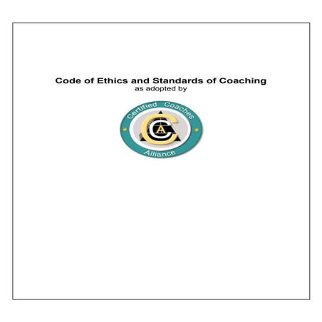 Code of ethics and standards of coaching | PDF | Law