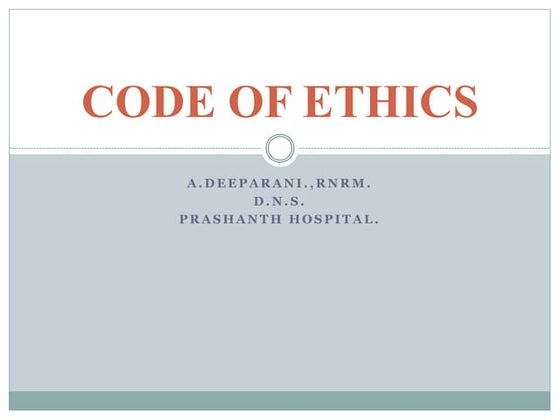 Ethics in nursing | PPT
