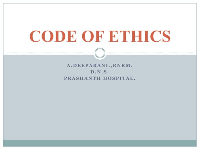 Code of Ethics for Filipino Nurses | PPTX