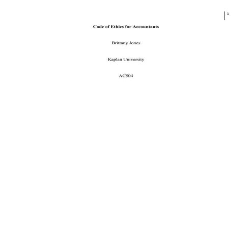 Code of ethics for accountants | DOCX