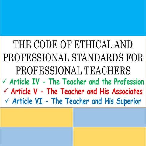 Code of Ethics for Professional Teachers.pptx | Professional School ...