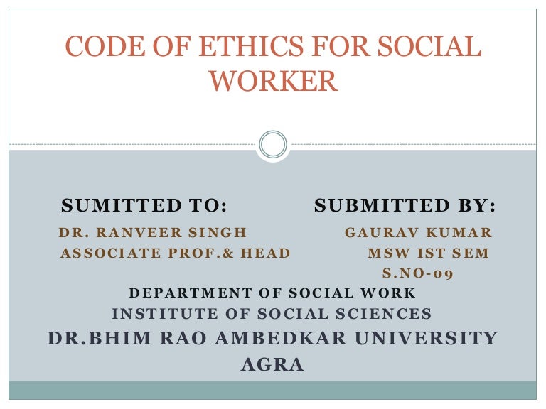 Code of ethics for social worker