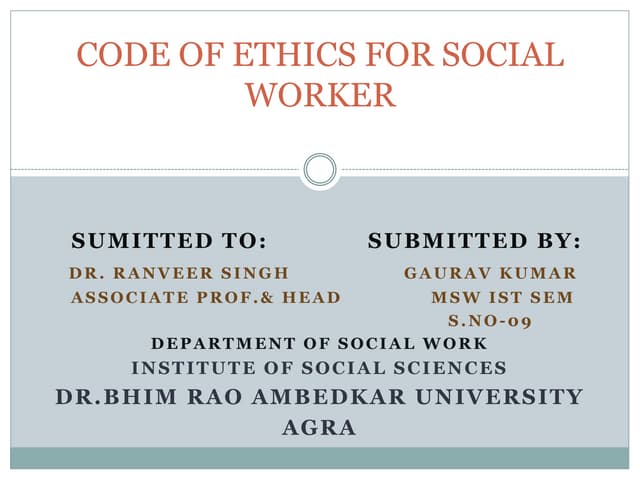 Social work values & ethics | PPTX