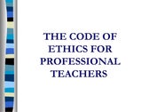 Code of Ethics for Teachers | PPT