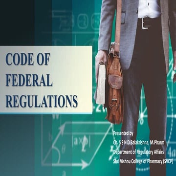 Code of federal regulations (CFR) | PDF