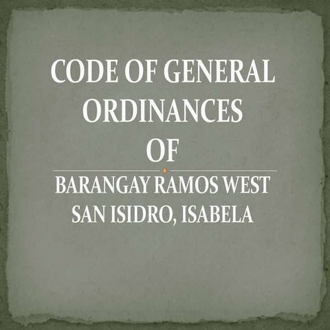Code of general ordinances | PPTX