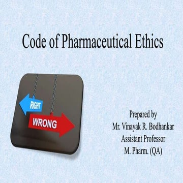 Code of pharmaceutical ethics | PPTX