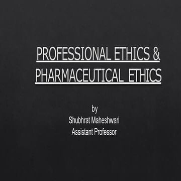 Code of Pharmaceutical Ethics | PPTX