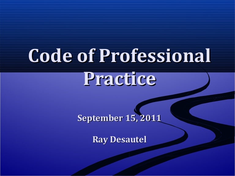 Code of Professional Practice SJSD