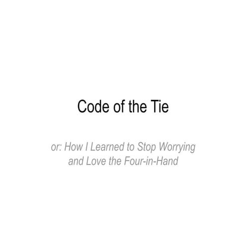 Code of the Tie | PDF