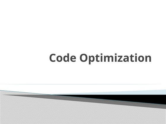 Code Optimization | PPT