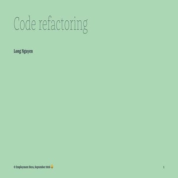 Code Refactoring Ppt