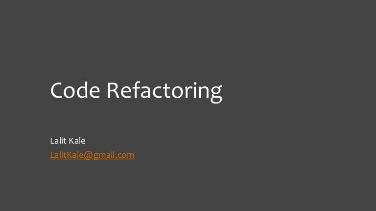 Code Refactoring 3106